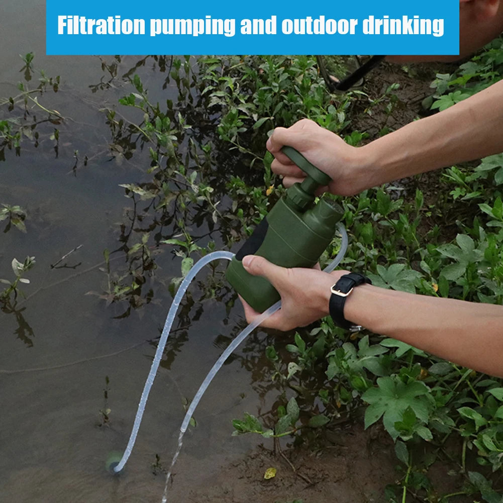 Portable Water Filter Pump for Camping and Emergency Outdoor Use